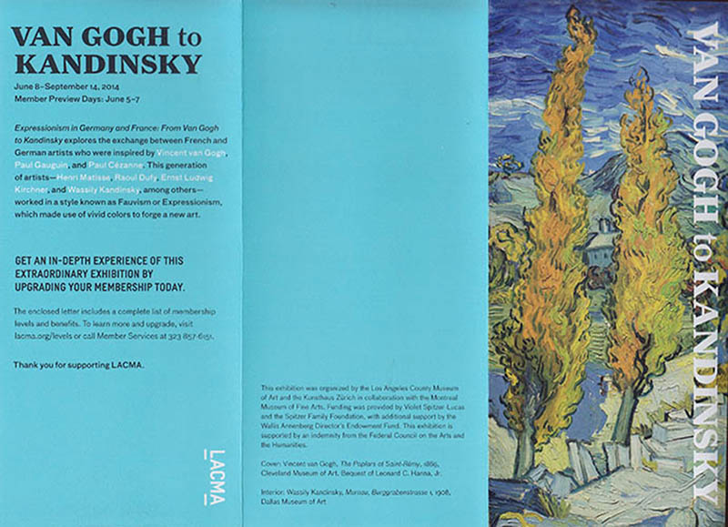 Van Gogh to Kandinsky (Brochure for LACMA exhibition)